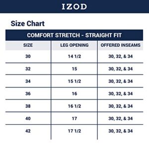 IZOD Men's Comfort Stretch Straight Fit Jean, Mavericks Blue, 34x32