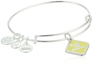 alex and ani womens baby on board ewb bangle bracelet, shiny silver, expandable