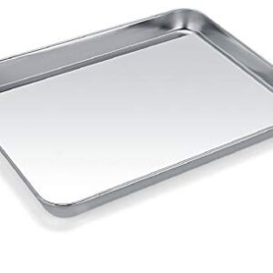 Baking Sheet, Zacfton Stainless Steel Cookie Sheet Baking Pan Tray for Toaster Oven Size 9 x 7 x 1 Inch, Non Toxic & Healthy,Superior Mirror Finish & Easy Clean, Dishwasher Safe