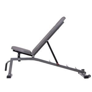 Body Champ Olympic Weight Bench with Squat Rack Included, Two Piece Set, Workout Bench, Versatile Strength Training Equipment for Home Gym, PRO3900, Grey