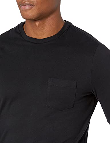 Amazon Essentials Men's Slim-Fit Long-Sleeve T-Shirt, Black, Large