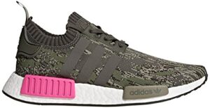 adidas originals men's nmd_r1 primeknit running shoe, utility grey/utility grey/shock pink, 10