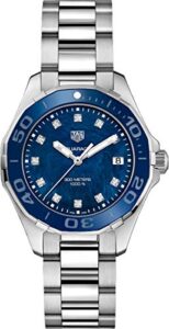 tag heuer aquaracer blue mother of pearl diamond dial ladies watch way131l.ba0748