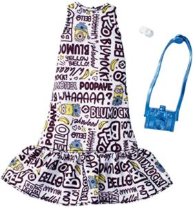 barbie despicable me white ruffle bottom dress