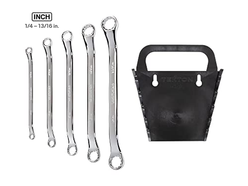 TEKTON 45-Degree Offset Box End Wrench Set, 5-Piece (1/4-13/16 in.) - Holder | WBE23405