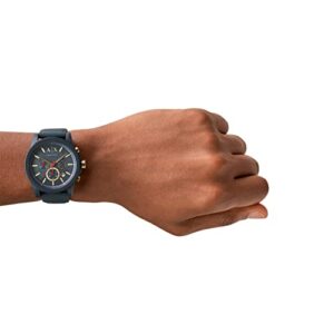 A|X ARMANI EXCHANGE Men's Blue Silicone Strap Watch (Model: AX1335)