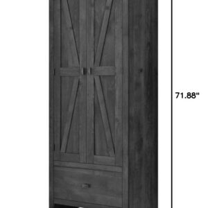 Ameriwood Home Farmington Wide Storage Cabinet, 30", Rustic Gray