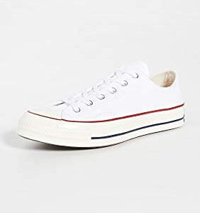 Converse Men's Chuck Taylor '70s Low Top Sneakers, White/Garnet/Egret, 10.5 Medium US