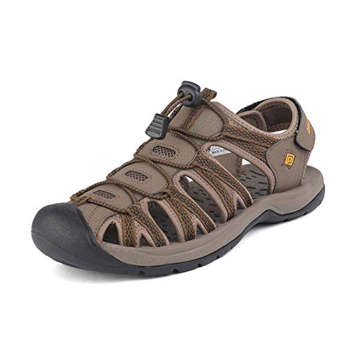 DREAM PAIRS Men's 160912-M-NEW Khaki Yellow Adventurous Summer Outdoor Sandals Size 10.5 M US