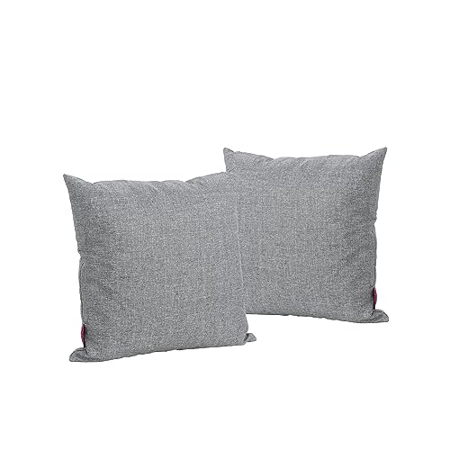 Christopher Knight Home Coronado Outdoor Water Resistant Square Throw Pillows, 2-Pcs Set, Grey