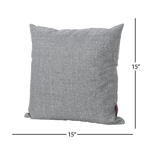 Christopher Knight Home Coronado Outdoor Water Resistant Square Throw Pillows, 2-Pcs Set, Grey