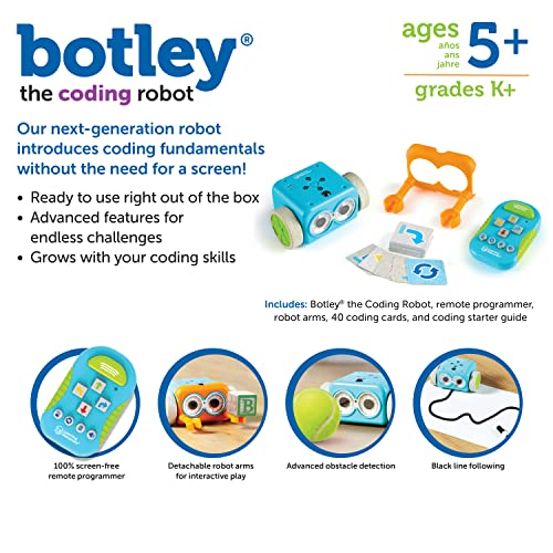 Learning Resources Botley The Coding Robot - 45 Pieces, Ages 5+ Screen- Free Coding Toys, Coding STEM Toy for Kids, Coding for Kids