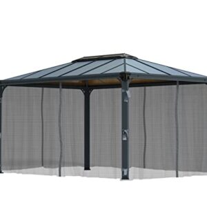 Palram - Canopia Martinique 4300 Gazebo Netting Set, Gray - 4 Piece