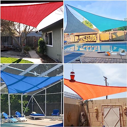 E&K Sunrise 10' x 10' x 10' Sun Shade Sail Triangle Canopy Shade Cover UV Block for Pergola Patio Backyard Garden Outdoor (Light Gray)