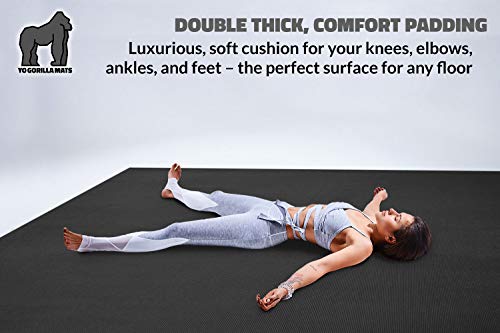 Gorilla Mats Premium Large Yoga Mat – 7' x 5' x 8mm Extra Thick & Ultra Comfortable, Non-Toxic, Non-Slip Barefoot Exercise Mat – Works Great on Any Floor for Stretching, Cardio or Home Workouts