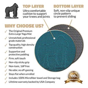 Gorilla Mats Premium Large Yoga Mat – 7' x 5' x 8mm Extra Thick & Ultra Comfortable, Non-Toxic, Non-Slip Barefoot Exercise Mat – Works Great on Any Floor for Stretching, Cardio or Home Workouts