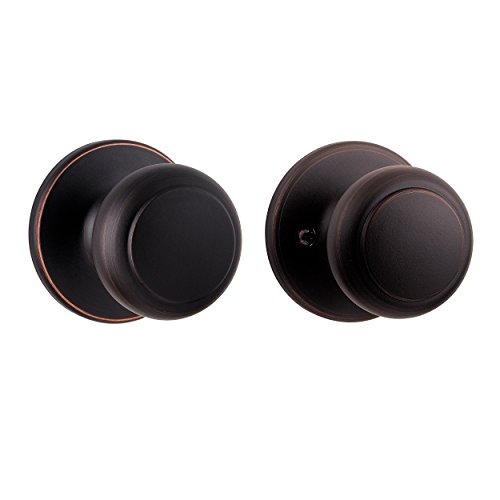 Kwikset Cove Interior Passage Door Knob, Handle For Closet and Hallway Doors, Non-Locking Doorknob, Venetian Bronze