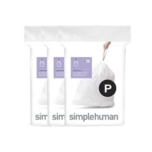 simplehuman 50 litre semi-round step can grey plastic + code P 60 pack liners