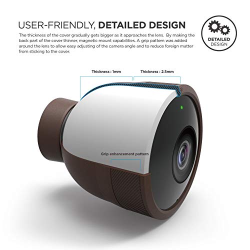 elago Google Nest Cam Outdoor Cover (Dark Brown, 3Pcs) - Full Package, All Weather Protection, Adapter Cover Included, Easy Installation