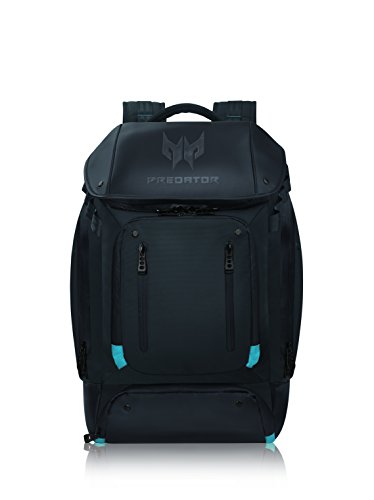 Acer Predator Utility Gaming Backpack, Water Resistant and Tear Proof Travel Backpack Fits and Protects Up to 17.3" Predator Gaming Laptop, Black with Teal Accents