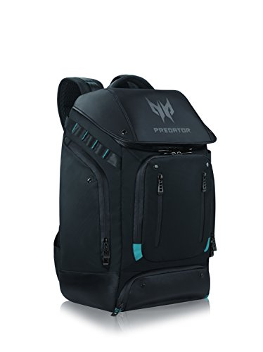 Acer Predator Utility Gaming Backpack, Water Resistant and Tear Proof Travel Backpack Fits and Protects Up to 17.3" Predator Gaming Laptop, Black with Teal Accents