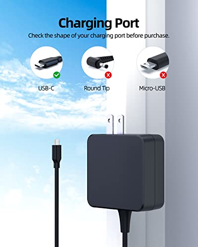 Charger for Asus Chromebook, (UL Safety Certified), USB C, 45W