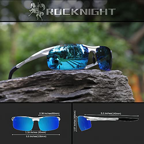 ROCKNIGHT HD Driving Polarized Sunglasses Men UV Protection Mirrored Golf Fishing Outdoor