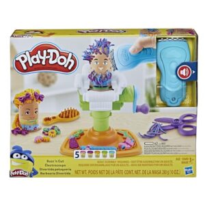 Play-Doh Buzz 'n Cut Fuzzy Pumper Barber Shop Toy with Electric Buzzer and 5 Non-Toxic Play-Doh Colors, 2-Ounce Cans (Amazon Exclusive)