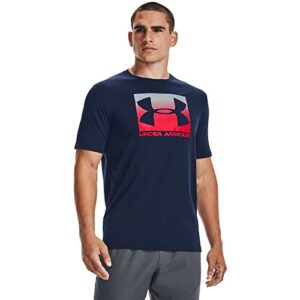 under armour men's boxed sportstyle short-sleeve t-shirt , academy blue (408)/red , x-large