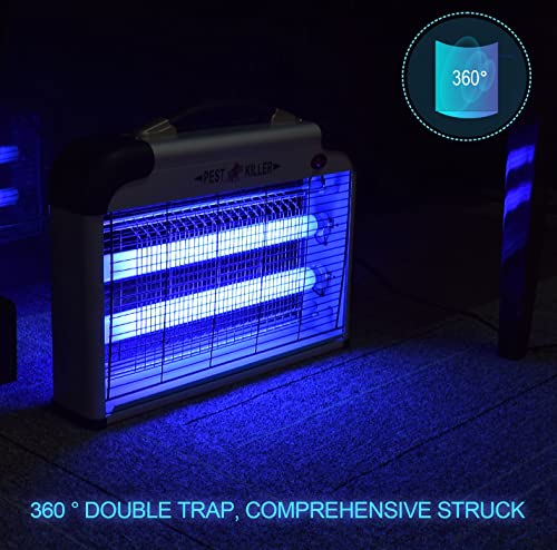 Bug Zapper Indoor, 2800V Powerful Flying Insect Mosquito Killer w/ 20W Blue Light Attract, Plug-in Pest Control Machine for Moth, Fruit Fly, Fungus Gnat, Garage Bug Catcher