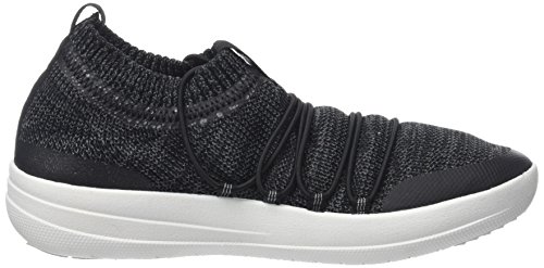 FitFlop Women's Uberknit Slip-ON Ghillie Sneakers Trainers, Multicolour (Black/Soft Grey 546), 3 UK 36 EU