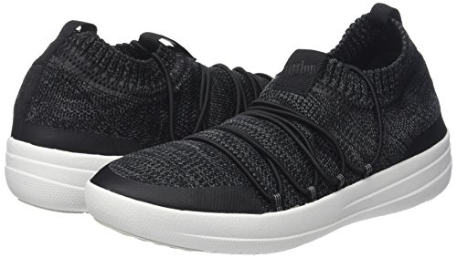 FitFlop Women's Uberknit Slip-ON Ghillie Sneakers Trainers, Multicolour (Black/Soft Grey 546), 3 UK 36 EU