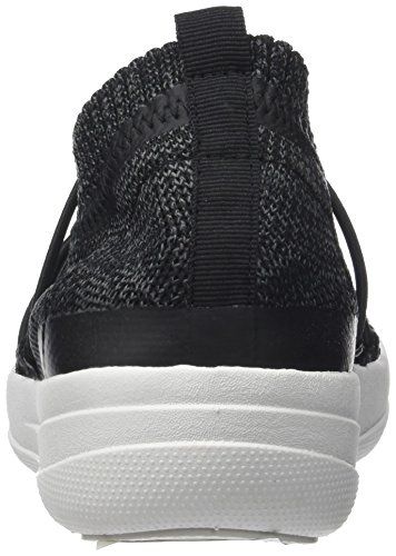 FitFlop Women's Uberknit Slip-ON Ghillie Sneakers Trainers, Multicolour (Black/Soft Grey 546), 3 UK 36 EU