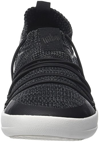 FitFlop Women's Uberknit Slip-ON Ghillie Sneakers Trainers, Multicolour (Black/Soft Grey 546), 3 UK 36 EU