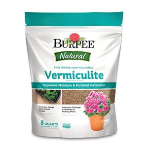 Burpee Organic Horticultural Add to Potting Soil | Ideal for Seed Starting, Water Retention and Plant Propagation | 100% Natural | 8 Quart, 1-Pack, Vermiculite (8qt)