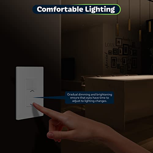 TOPGREENER Motion Sensor Light Switch Dimmer, Electronic Dimmer with PIR Motion Sensor, Occupancy & Vacancy Modes, 150W LED/CFL, Single-Pole, UL Listed, TDODS5-120, White