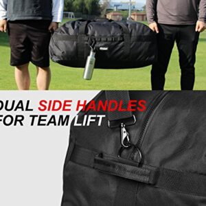 Fitdom 130L 36" Heavy Duty Extra Large Sports Gym Equipment Travel Duffle Bag W/Adjustable Shoulder & Compression Straps. Perfect for Soccer Baseball Basketball Hockey Football & Team Coaches & More