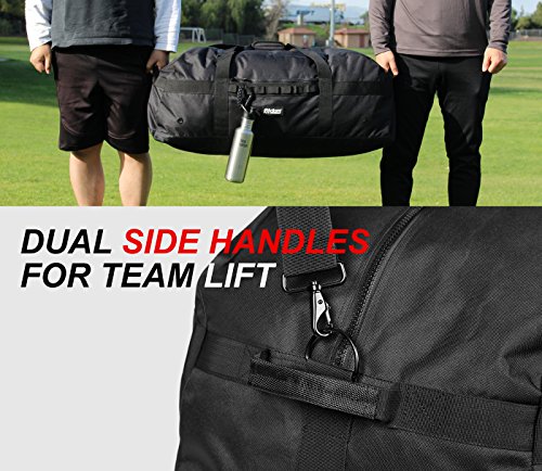 Fitdom 130L 36" Heavy Duty Extra Large Sports Gym Equipment Travel Duffle Bag W/Adjustable Shoulder & Compression Straps. Perfect for Soccer Baseball Basketball Hockey Football & Team Coaches & More