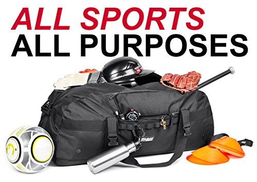 Fitdom 130L 36" Heavy Duty Extra Large Sports Gym Equipment Travel Duffle Bag W/Adjustable Shoulder & Compression Straps. Perfect for Soccer Baseball Basketball Hockey Football & Team Coaches & More