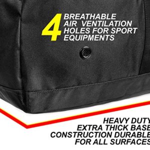 Fitdom 130L 36" Heavy Duty Extra Large Sports Gym Equipment Travel Duffle Bag W/Adjustable Shoulder & Compression Straps. Perfect for Soccer Baseball Basketball Hockey Football & Team Coaches & More