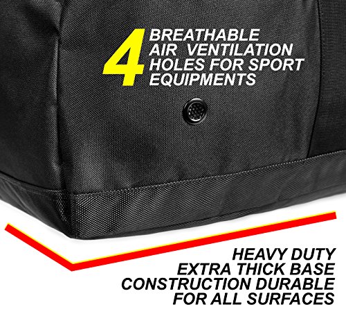 Fitdom 130L 36" Heavy Duty Extra Large Sports Gym Equipment Travel Duffle Bag W/Adjustable Shoulder & Compression Straps. Perfect for Soccer Baseball Basketball Hockey Football & Team Coaches & More