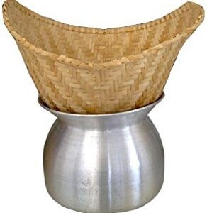 Set of Sticky Rice Steamer Pot and Basket Cook Kitchen Cookware Tool