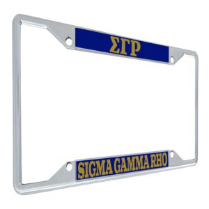 desert cactus sigma gamma rho metal license plate frame for front or back of car (metal - standard)