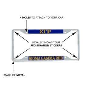 Desert Cactus Sigma Gamma Rho Metal License Plate Frame for Front or Back of Car (Metal - Standard)