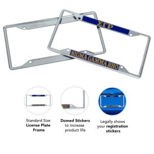 Desert Cactus Sigma Gamma Rho Metal License Plate Frame for Front or Back of Car (Metal - Standard)