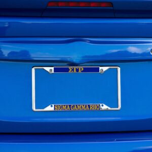 Desert Cactus Sigma Gamma Rho Metal License Plate Frame for Front or Back of Car (Metal - Standard)