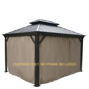 kozyard hardtop gazebo privacy curtain sidewall (for for alexander, caesar, rosana, apollo models) (10ft x 12ft, brown)