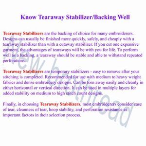 New brothread Tear Away Machine Embroidery Stabilizer Backing 10" x 50 Yd roll - Medium Weight 1.8 oz - Cut into Variable Sizes - for Machine Embroidery and Hand Sewing