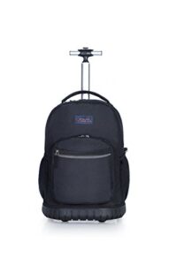 tilami rolling backpack 18 inch for school travel, black