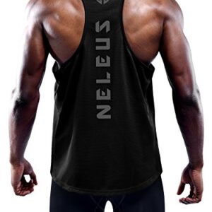 NELEUS Men's 3 Pack Dry Fit Athletic Muscle Tank Workout Gym Shirt,5031,Black,Grey,White,XL,EU 2XL